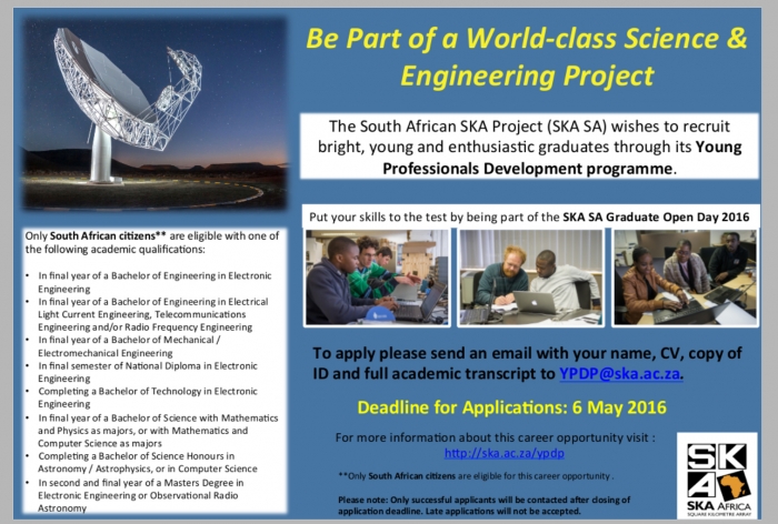 A great opportunity to join the South African SKA project! | Radar Masters